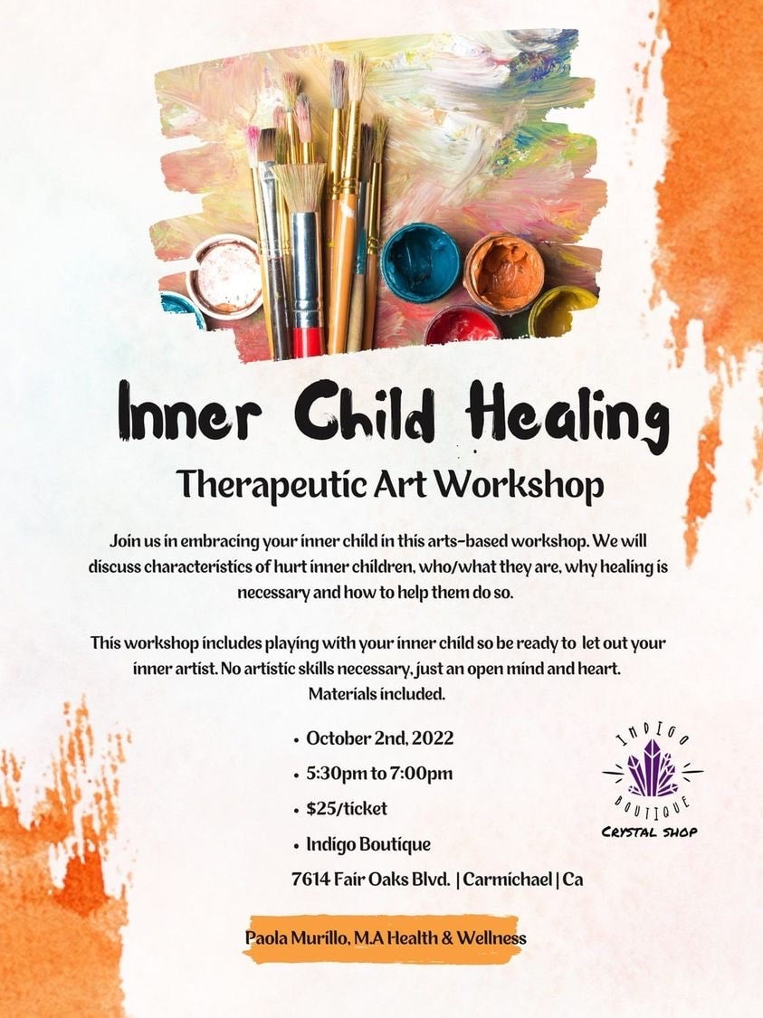 Inner Child Healing Therapeutic Art Workshop | Indigo Boutique Inner Child Healing Therapeutic Art Workshop | Indigo Boutique